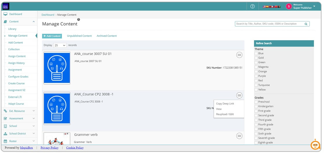 LTI 1.3 Advantage Deep Linking Integration - MagicBox